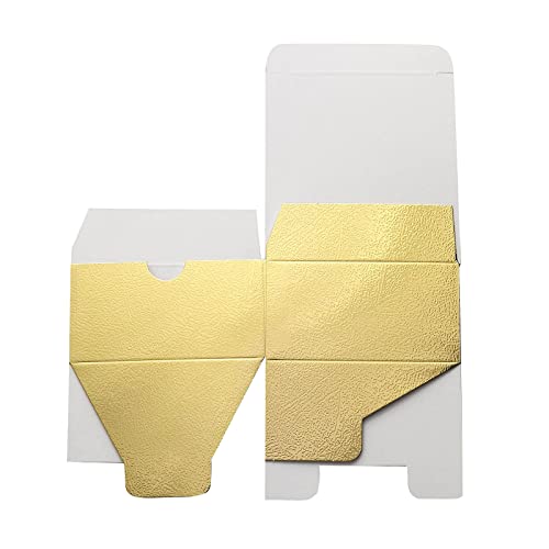 Efavormart 100pcs of 4x4x2 Gold Cake Box for Candy Treat Gift Wrap Box Party Favor Boxes for Bridal Shower Wedding Party