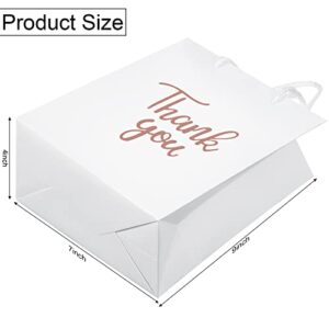 Nezyo 12 Pack Thank You Gift Bags with Tissue Paper Wedding Tissue Paper Party Bags with Handles Paper Shopping Bag Bridal Shower Gift Bags for Birthday Wedding Baby Shower Party Favor (Rose Gold)