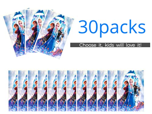 30 Packs,Cute Frozen Princess Party Gift Bags Candy Treat Gift Bags,Birthday Party Supplies Gift Bags,Kids Party Frozen Princess Themed Party Gift Bags,Birthday Decoration Gift, 9.84*6.7in (25*17cm)