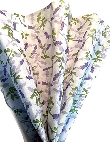 French Lavender Printed Tissue Paper for Gift Wrapping, 24 Sheets