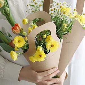 Exasinine 20 Pcs Hanging Kraft Paper Bouquet Flower Paper Bags Gift Bags for Home Decoration