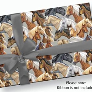 Stesha Party Horse Lover Gift Wrapping Paper - Folded Flat 30 x 20 Inch - 3 Sheets