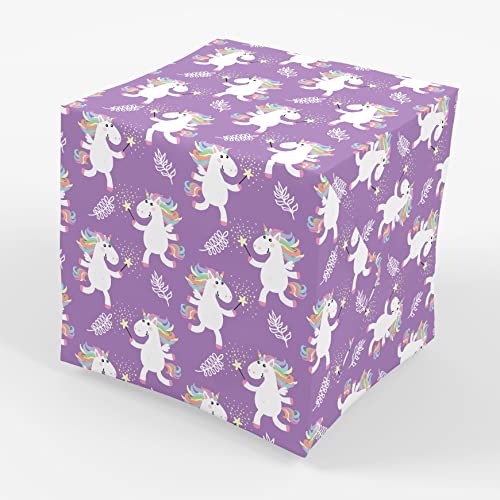 Stesha Party Unicorn Wrapping Paper Girl Birthday Present Gift Wrap, 30 x 20 Inch (3 Sheets)