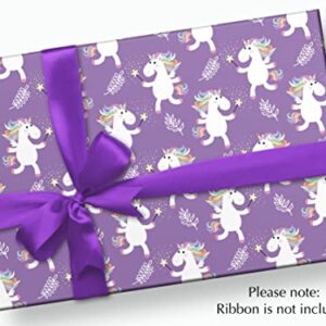 Stesha Party Unicorn Wrapping Paper Girl Birthday Present Gift Wrap, 30 x 20 Inch (3 Sheets)