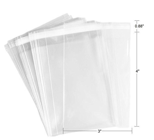 100 Pcs 3x4 2Mil Clear Flat Cello / 3"x4" Cellophane Bags Good for Candies, Cookies, Bakery Goods, Soap, Other Goodie Treats