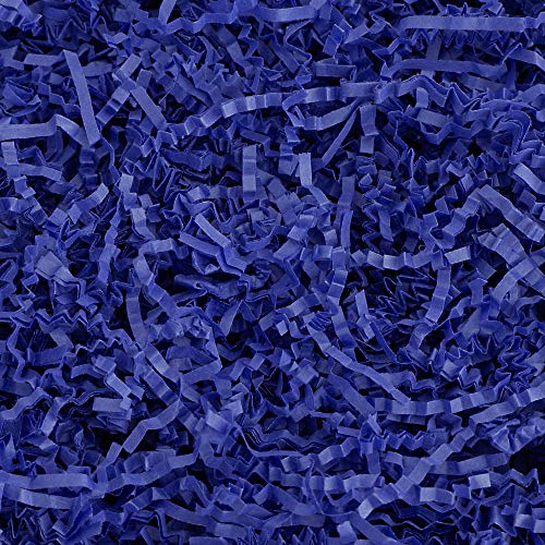 MagicWater Supply Crinkle Cut Paper Shred Filler (1 LB) for Gift Wrapping & Basket Filling - Royal Blue