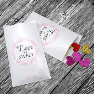 wedding favors kraft paper bags – 50pcs 4.5 x 7.5 inches white wedding gift bags for guests candy treat bags for treat snacks candy buffets