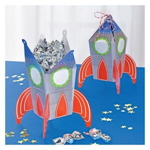 amscan Blast Off Birthday Favor Box | 5 1/2" x 2" | Multicolor - 8 Pcs.