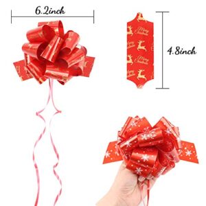 3 otters Christmas Bows, 26PCS Christmas Pull Bows 6.2inch Gift Ribbon Pull Bows, Wrapping Accessory for Xmas Present