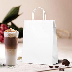 Yesland 90 Pcs White Paper Bags with Handles Bulk - 3 Sizes White Gift Bags and Kraft Paper Gift Bags - Paper Shopping Bags and Craft Bags for Shopping Packaging Retail Party Wedding, 10 x 4.7 x13 In