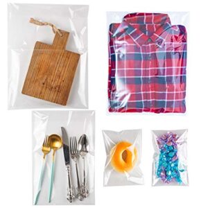 300pcs Clear Plastic Bags Resealable Cellophane Cello Bag Gift Treat Bags Self-Sealing Bag for Gift Wrapping Bakery Party Favors Packaging (4 x 6 Inch, 5 x 7 Inch, 8 x 12 Inch, 10 x 13 Inch)