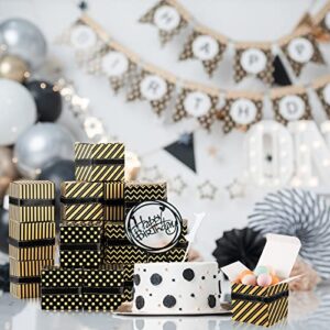 100 Pcs Black Gold Gift Boxes Wedding Candy Party Favor Boxes Small Treat Boxes with Lids 2 x 2 x 2 Inches Small Gift Boxes for Adults, Bridesmaid, Groomsmen, Cupcakes, Bridal, Baby Shower, Christmas