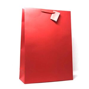 allgala 12pk value premium solid color paper gift bags (17″ xl-red-gp50053)