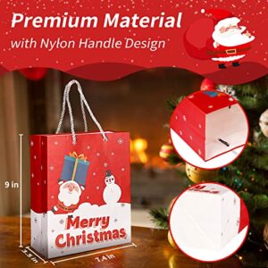 Kidtion Christmas Gift Bags 30 PCS, Durable Christmas Bags with Tissue Paper, 6 Styles Gift Bags Bulk with Handles, Reusable Small Gift Bags Xmas Paper Bags, Party Favors Holiday Gift Bags