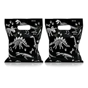 tosparty 100pcs plastic dinosaur bones merchandise bags dinosaur party favor bags dino theme present candy treat goodies bags for boys dinosaur theme happy birthday party supplies