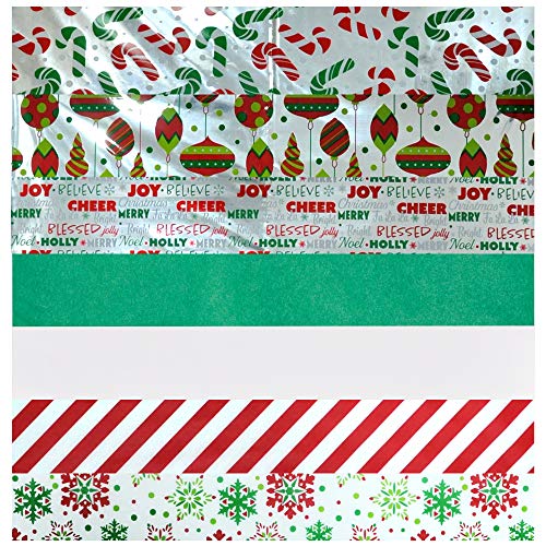 JOYIN 150 Pieces Christmas Wrapping Tissue Paper w/ Hologram & Prints for Gift Decoration, Gift Wrapping Boxes and Bags, Holiday Gift Extra-Special, Christmas Trees, Wine Bottles, Art & Craft and More