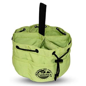 graintex gb2893 grab bag lime green color rip-stop canvas 18 pockets drawstring closure