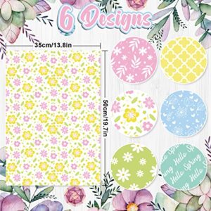 Whaline 90 Sheet Spring Tissue Paper Colorful Floral Pattern Gift Wrapping Paper 6 Flower Design Pastel Easter Tissue Paper for Spring Birthday Wedding Gift Packing DIY Art Craft, 13.8 x 19.7in