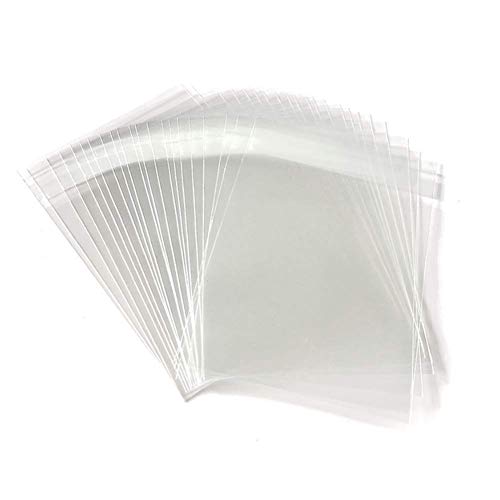 200ct Clear Plastic Bags Clear Resealable Cellophane Bags 5.5"x6.7"-1.4 mils Thick Self Sealing OPP Cello Bags for Bakery Cookies Bags Candle, Jewelry, Soap, Prints, Photos, Cards, Decorative Wrappers