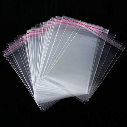 200ct Clear Plastic Bags Clear Resealable Cellophane Bags 5.5"x6.7"-1.4 mils Thick Self Sealing OPP Cello Bags for Bakery Cookies Bags Candle, Jewelry, Soap, Prints, Photos, Cards, Decorative Wrappers