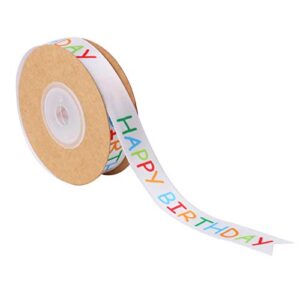 Happy Birthday Ribbon Roll for Gift Wrapping Crafts, 15 mm x 30 ft