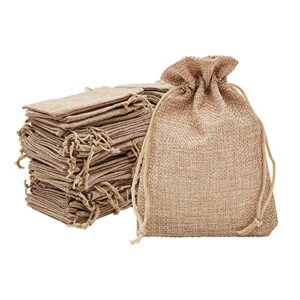 juvale burlap drawstring bags for rustic wedding party favors, birthday (3.7 x 5.5 in, 100 pack)