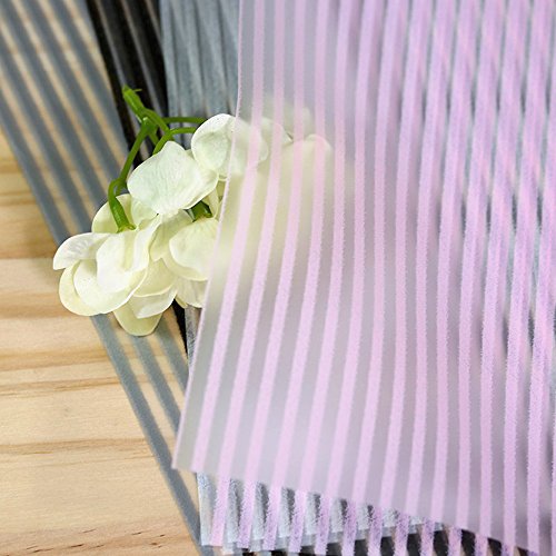 BBJ WRAPS Striped Flower Packaging Paper Waterproof Flower Wrapping Paper Floral Bouquet Gift Packaging Supplies 20 Counts (Black)