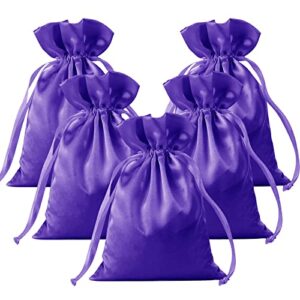 boshen 25pcs satin gift bags 6.7″x9″ jewelry candy pouches drawstring pouch wedding birthday party xmas halloween festival favor diy bags – purple