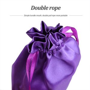 Boshen 25PCS Satin Gift Bags 6.7"x9" Jewelry Candy Pouches Drawstring Pouch Wedding Birthday Party Xmas Halloween Festival Favor DIY Bags - Purple