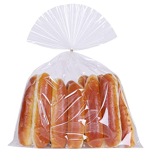 Bosose 50 Pcs 12x16 Clear Treat Bags OPP Cello Cellophane Treat Bags for Gift Wrapping, Bakery, Cookie, Candies, Dessert, Party Favors Packaging, with color Twist Ties