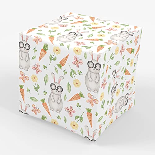 Stesha Party Bunny Rabbit Gift Wrapping Paper - Folded Flat 30 x 20 Inch (3 Sheets)