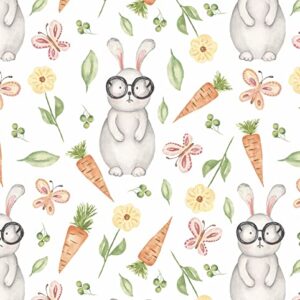 Stesha Party Bunny Rabbit Gift Wrapping Paper - Folded Flat 30 x 20 Inch (3 Sheets)