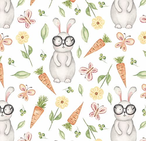 Stesha Party Bunny Rabbit Gift Wrapping Paper - Folded Flat 30 x 20 Inch (3 Sheets)