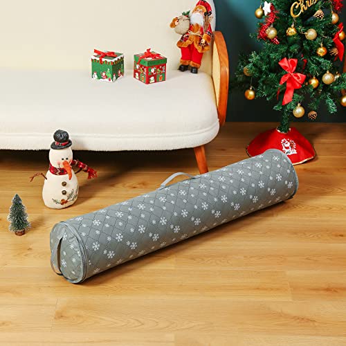 Mocolerno Large Thickened Wrapping Paper Storage Bag [2-Pack] Fits Rolls Upto 40" Wrap Organizers Containers Under Bed Wrapping Paper Storage Container (Gray)