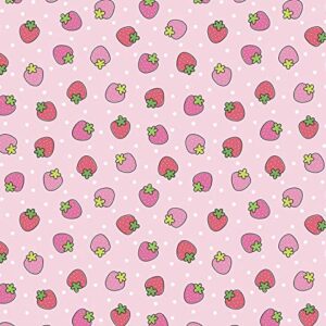 Strawberry Party Gift Wrapping Paper - Folded Flat 30 x 20 Inch (3 Sheets)