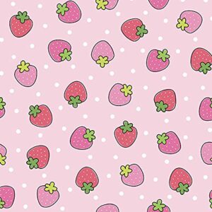 Strawberry Party Gift Wrapping Paper - Folded Flat 30 x 20 Inch (3 Sheets)