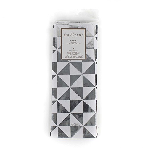 Hallmark Signature Tissue Paper (Silver Foil with Geometric Design)