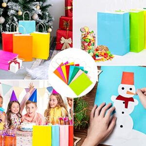 PAICUIKE 24 Pcs 8.3x3.15x5.9 Inch, 8 Colores Kraft Paper Gift Bag with Handles Bulk, Goodie Bags for Birthday Party Favor Bags & Rainbow Gift Bags & Gift Wrap Bags