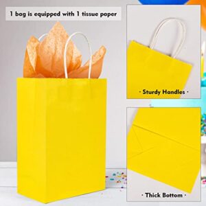 PAICUIKE 24 Pcs 8.3x3.15x5.9 Inch, 8 Colores Kraft Paper Gift Bag with Handles Bulk, Goodie Bags for Birthday Party Favor Bags & Rainbow Gift Bags & Gift Wrap Bags