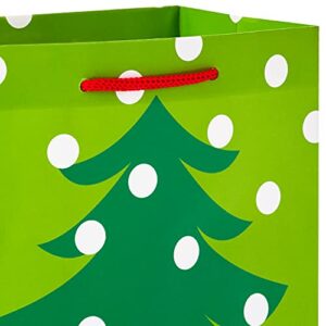 Image Arts 8" Medium Christmas Gift Bags, Polka Dots (Bulk Pack of 8 Holiday Bags for Classrooms, Party Favors, Gift Exchanges)