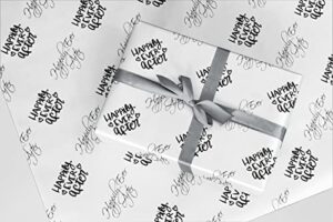 happily ever after gift wrapping paper on white – 24″x10′