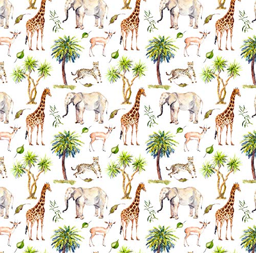 Stesha Party Safari Wrapping Paper Jungle Birthday Gift, Folded Flat 30 x 20 Inch, 3 Sheets