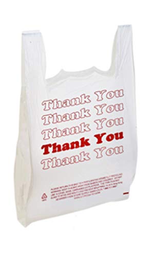 FLAWLESS PACKAGING Thank You Plastic Bags for Business, Personal, Large Bulk with Handles 18” x 8" x 30" Pack of 100