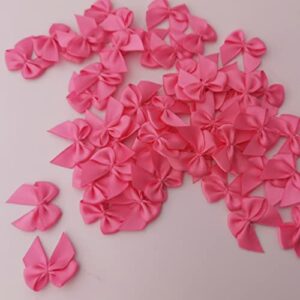 Micomon 50pcs Mini Ribbon Bows for Crafts Small Hot Pink Bows Christmas Decoration Embalishement Scrapbooking(3/8",Hot.Pink)