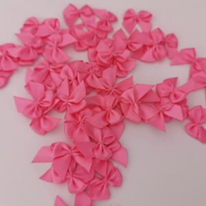 Micomon 50pcs Mini Ribbon Bows for Crafts Small Hot Pink Bows Christmas Decoration Embalishement Scrapbooking(3/8",Hot.Pink)