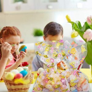 150 Easter Cellophane Bags Decorative Plastic Treat Bags for Homemade Candy Cookie Party Supply 10X6