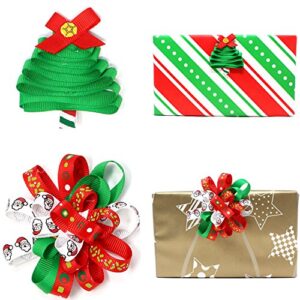 Joiedomi 18Pcs Christmas Ribbons; 90 Yard Grosgrain Satin Fabric Ribbons for Christmas Holiday Gift Box Wrapping, Hair Bow Clips, Gift Bows, Craft, Sewing, Wedding (18PCS One-Size)