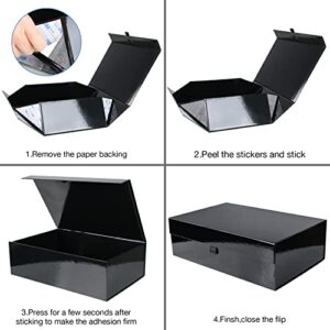 Aimyoo 1 Pack Big Black Magnetic Gift Boxes with Lids 13.8x9x4.3 inch, Groomsman Bridesmaid Proposal Box, Rectangle Collapsible Box for Storage Graduation