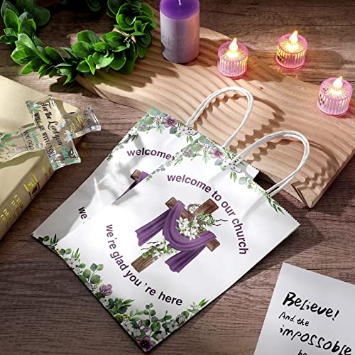 18 Pcs First Communion Gifts for Boys and Girls Large Gift Bags Baptism Gift Wrap Bags Religious Party Favor Gift for Baby Shower Christ Church Religious Christening Events