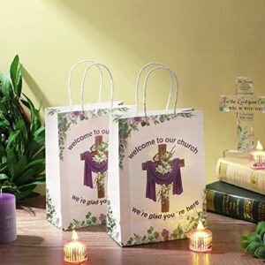 18 Pcs First Communion Gifts for Boys and Girls Large Gift Bags Baptism Gift Wrap Bags Religious Party Favor Gift for Baby Shower Christ Church Religious Christening Events